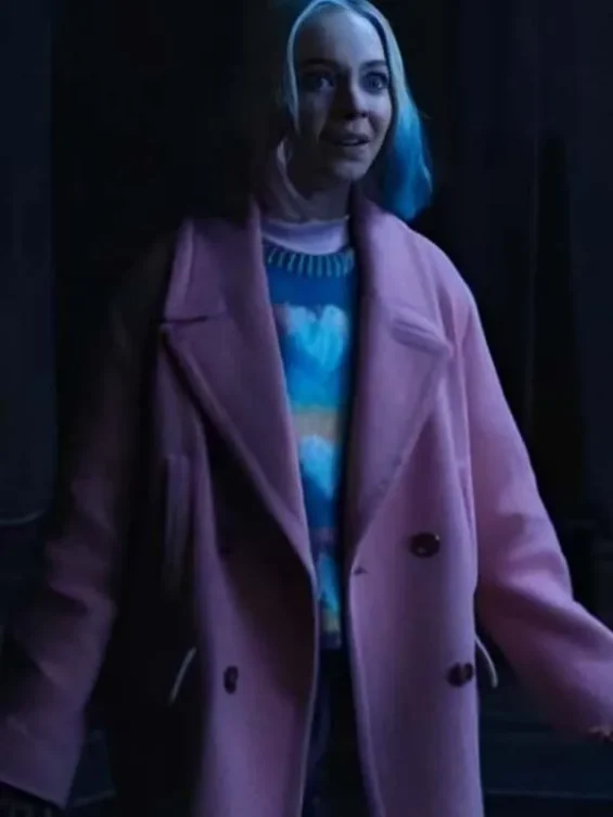 Wednesday Enid Sinclair Pink Coat - TV Jackets