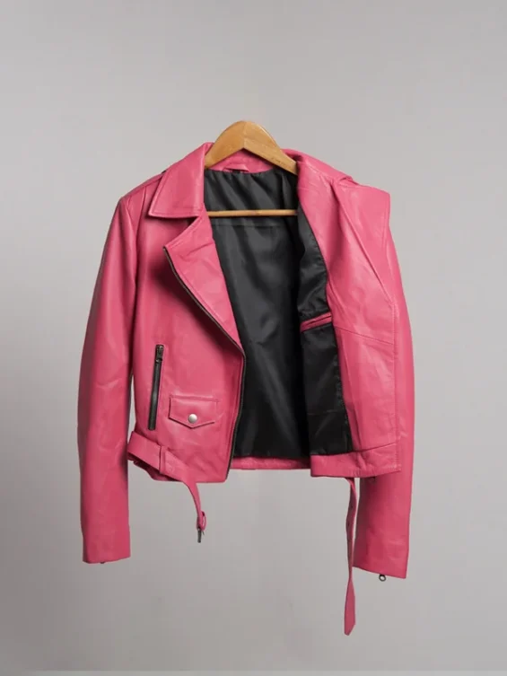 Barbie Doll Pink Leather Jacket | Premium Pink Moto Style