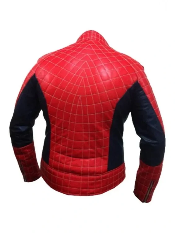 Spiderman Motorcycle Red Leather Jacket - TV JACKETS