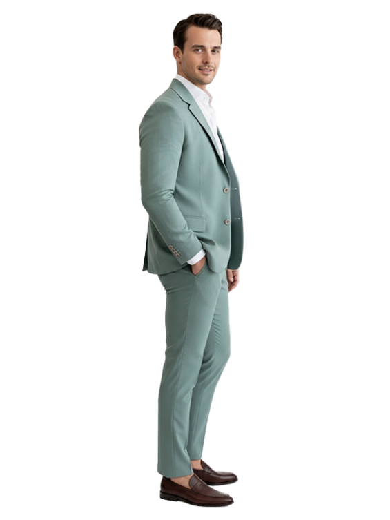Jade Two Piece Sage Green Suits Mens - TV JACKETS