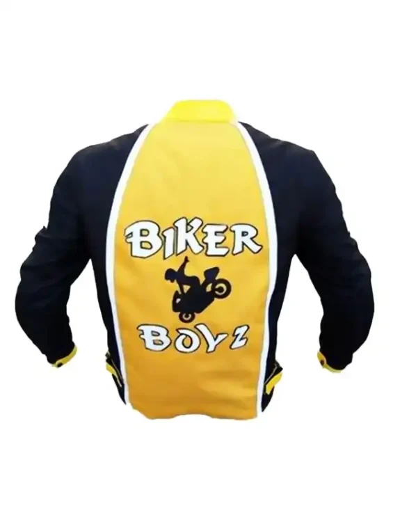 Biker Boyz Yellow and Black Leather Jacket - TV JACKETS