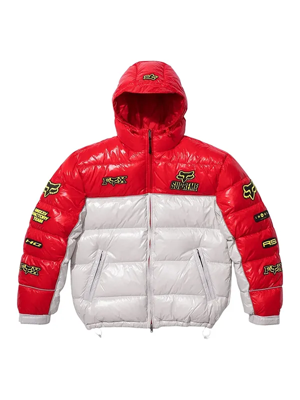 Supreme Fox Racing Shiny Down Puffer Jacket - TV JACKETS