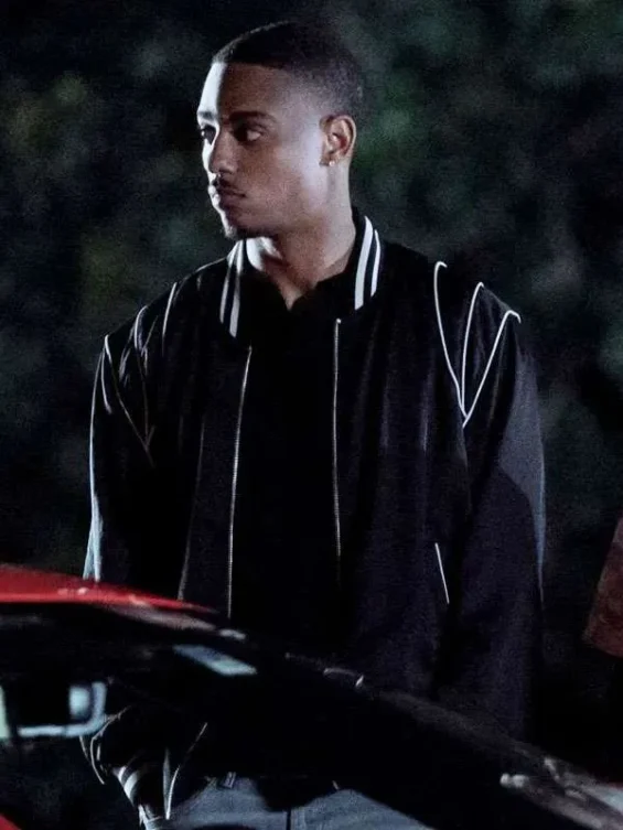 Keith Powers The Gates 2026 Black Bomber Jacket | TV Jackets
